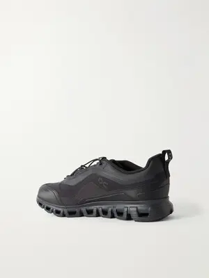 On 6 Rubber-trimmed Mesh Sneakers - Black