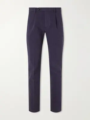Massimo Alba Ionio2 Straight-leg Cotton-blend Trousers - Blue