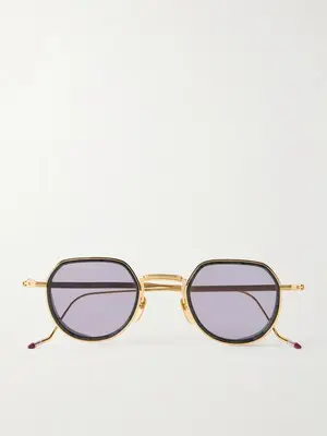 JACQUES MARIE MAGE Dixon Round-frame -tone Metal Sunglasses - Gold