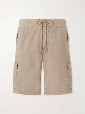 JAMES PERSE Straight-leg Stretch Cotton-poplin Shorts - Beige