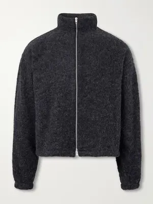 JIL SANDER Brushed Wool-blend Blouson Jacket - Blue