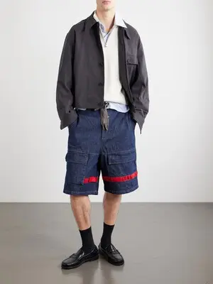 Kapital Nouvelle Shuttle Straight-leg Denim Shorts