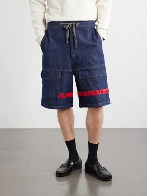 Kapital Nouvelle Shuttle Straight-leg Denim Shorts