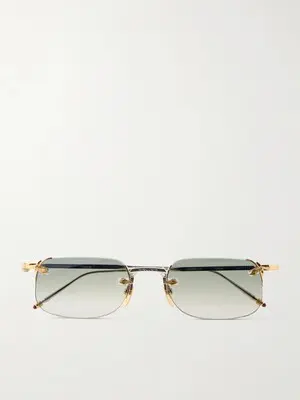 JACQUES MARIE MAGE Fonda Rimless Silver-tone Titanium Sunglasses - Gold