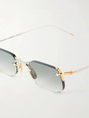 JACQUES MARIE MAGE Fonda Rimless Silver-tone Titanium Sunglasses