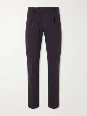 Massimo Alba Ionio2 Straight-leg Cotton-blend Trousers - Black