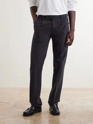 Massimo Alba Ionio2 Pleated Cotton-blend Trousers