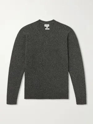 Hartford Wool V-neck Sweater - Gray
