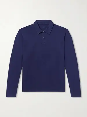 Hartford Cotton-jersey Polo Shirt - Blue