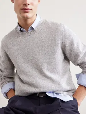 Hartford Wool Crewneck Sweater - Gray