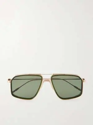 JACQUES MARIE MAGE Jagger Aviator-style -tone Titanium Sunglasses - Gold