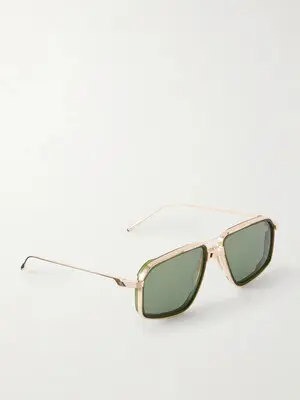 JACQUES MARIE MAGE Jagger Aviator-style -tone Titanium Sunglasses