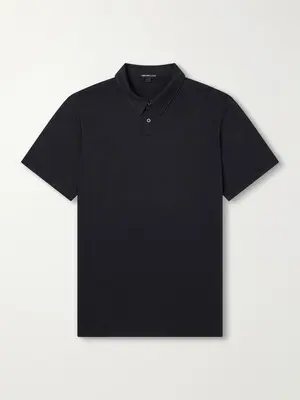 JAMES PERSE Lotus Cotton-jersey Polo Shirt - Black