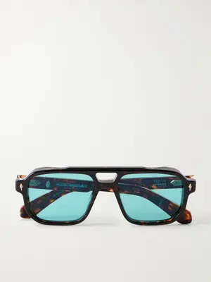 JACQUES MARIE MAGE Evans Aviator-style Acetate Sunglasses - Tortoiseshell