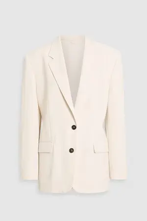 Brunello Cucinelli Woolblend Twill Blazer - Cream