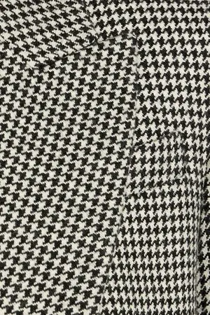 Alexander McQueen Pleated Houndstooth Wooltweed Blazer