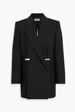Alexander McQueen Embellished Wool Blazer - Black