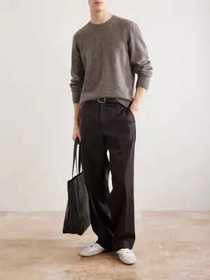 Hartford Wool Crewneck Sweater - Brown