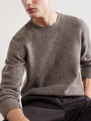 Hartford Wool Crewneck Sweater - Brown