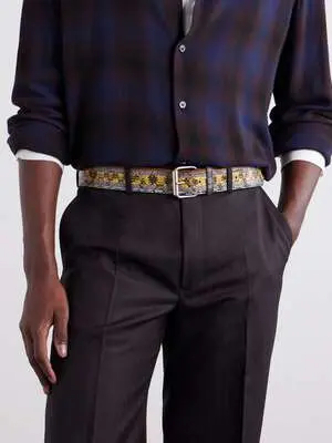 Dries Van Noten 3cm Patchwork Snake-effect Leather Belt