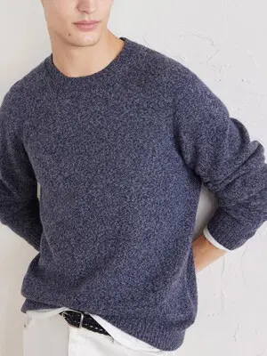 Hartford Wool Crew Neck Sweater - Blue