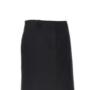 Fendi Grain De Poudre Wool Midi Skirt