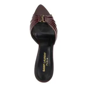 Saint Laurent Babylone" Leather Mules - Red