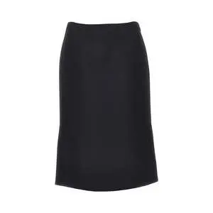 Fendi Grain De Poudre Wool And Silk Midi Skirt - Black