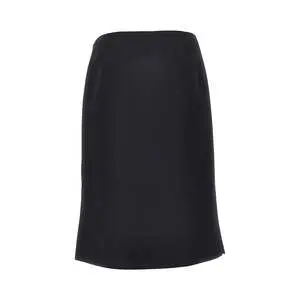 Fendi Grain De Poudre Wool And Silk Midi Skirt