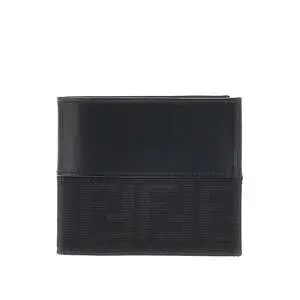 Fendi Ff Jacquard Bi-fold Wallet - Black