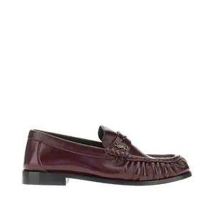 Saint Laurent Leather Loafers With Cassandre Logo - Red