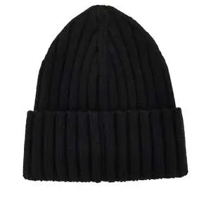 Moncler Wool Beanie Hat With Logo Patch