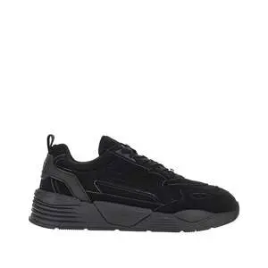 EA7 Coated Nylon Sneakers With Eagle Logo - Black
