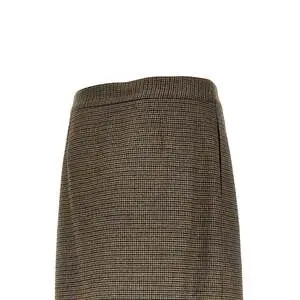 Etro Houndstooth Wool Maxi Skirt