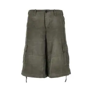 Fendi Cotton Jacquard Motif Bermuda Shorts - Green