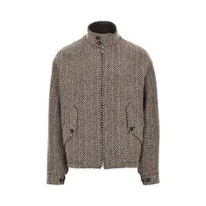 Emporio Armani Knitted Blouson With Chevron Motif
