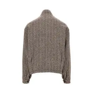 Emporio Armani Knitted Blouson With Chevron Motif