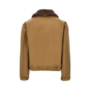 Emporio Armani Padded Cotton Canvas Blouson With Detachable Shearling Collar