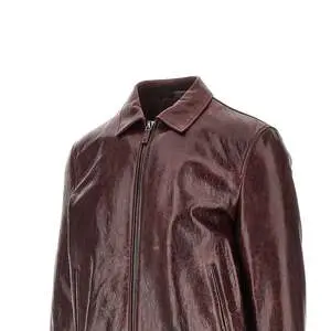 Emporio Armani Leather Jacket With Wrinkled Effect