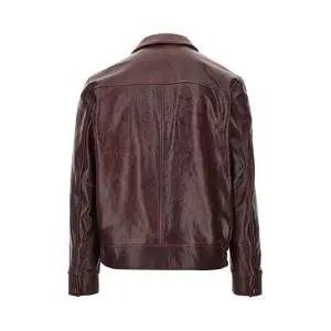 Emporio Armani Leather Jacket With Wrinkled Effect