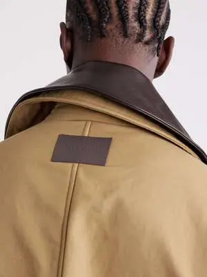 Balenciaga Leather-trimmed Cotton-canvas Coat