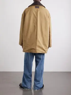 Balenciaga Leather-trimmed Cotton-canvas Coat