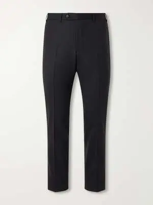 Canali Slim-leg Stretch Wool-twill Suit Trousers - Black