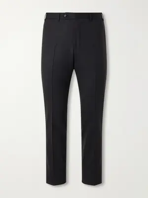 Canali Slim-leg Stretch Wool-twill Suit Trousers - Black