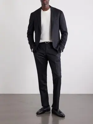 Canali Slim-leg Stretch Wool-twill Suit Trousers