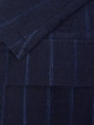DRAKE'S Pinstriped Linen And Cotton-blend Suit Jacket