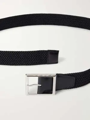 Berluti 3.8cm Braided Leather-trimmed Belt