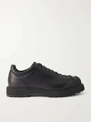 Diemme Ampezzo Rubber-trimmed Full-grain Leather Hiking Boots - Black