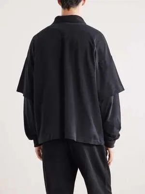 AGOLDE Curren Layered Cotton-piqué Polo Shirt