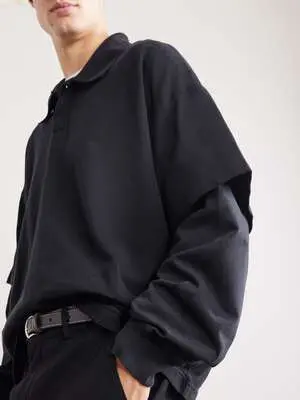AGOLDE Curren Layered Cotton-piqué Polo Shirt